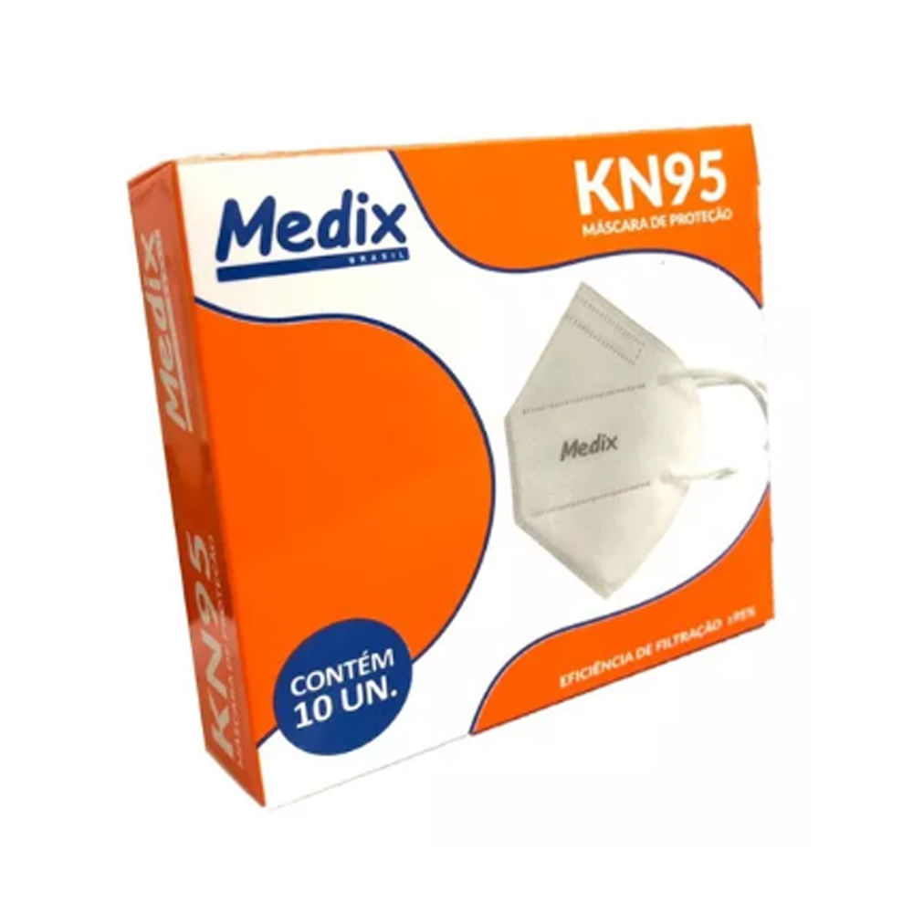Mascara KN95 Medix Branca com 10 unidades - Saúde e Ortopedia